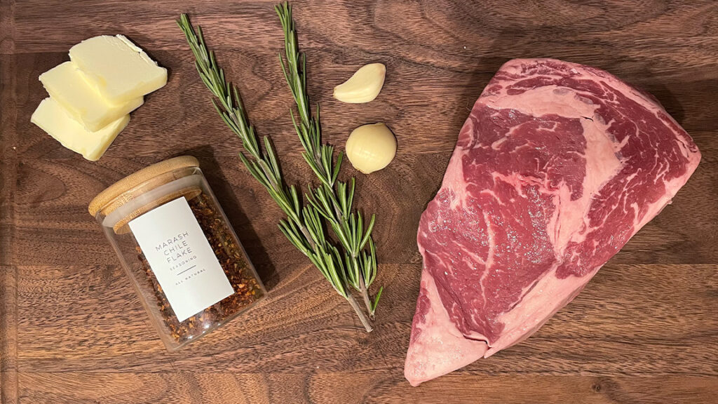 DRY AGED RIBEYE WITH ARUGULA, STRAWBERRY, FETA & AGED BALSAMIC | RMEF ...